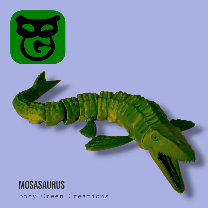 3D Printable Mosasaurus V2 Flexi by Boby Green Creations