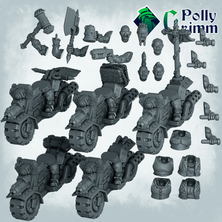 3D Printable Sci-fi tabletop miniature. Galaxy Dwarves set. Gang of ...