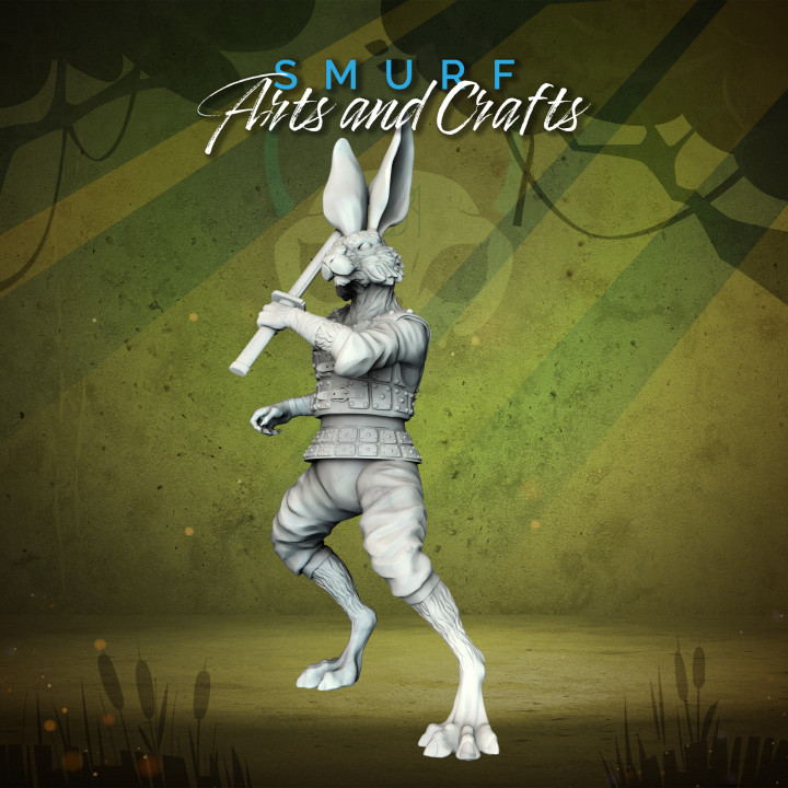 3D Printable Harengon - FIghter by Smurf Minis