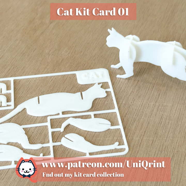 3D Printable Cat Kit Card 01 (Updated) by UniQrint
