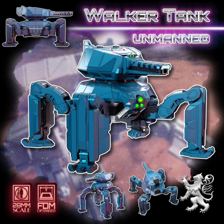 3D Printable Walker Tank - Unmanned by 2nd Dynasty