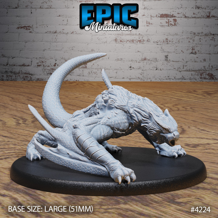 3D Printable Emperor Wyvern / Bulky Mountain Dragon / Winged Reptile ...