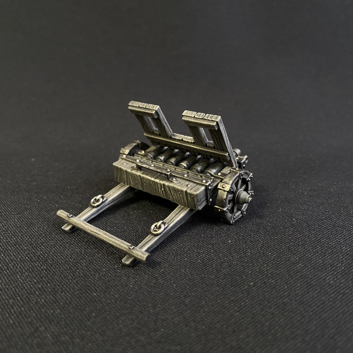 3D Printable Ribauldequin (Medieval Artillery) by Tiny Furniture