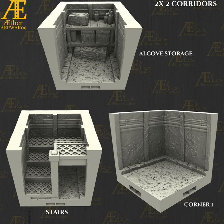 3D Printable AEPWAR08- War Bunkers by Aether Studios