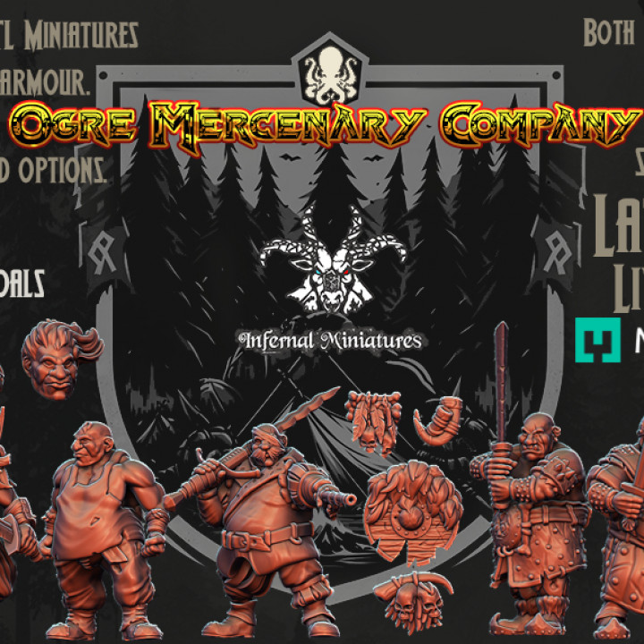 3D Printable Ogre Mercenary Company - Ogre Miniatures Megapack by ...