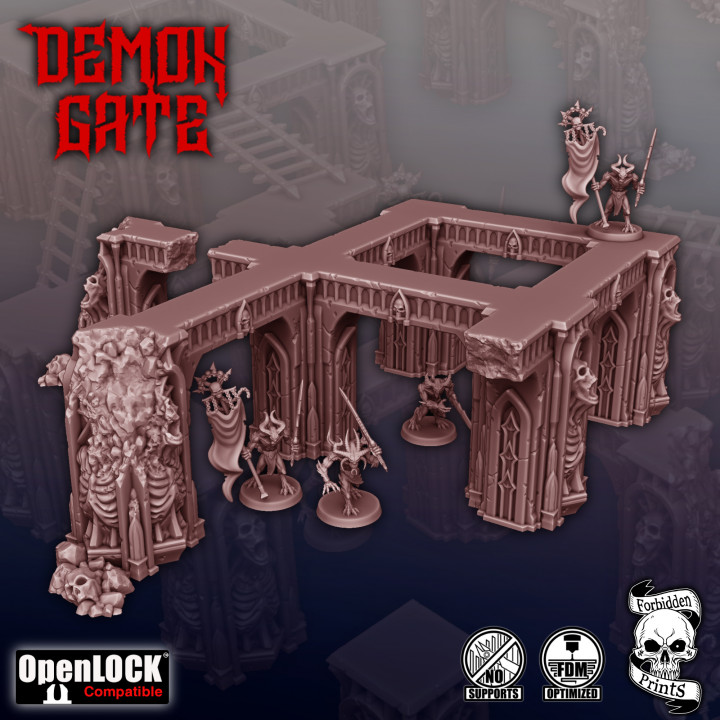 3D Printable Demon Gate - Screaming Pillar by Forbidden Prints