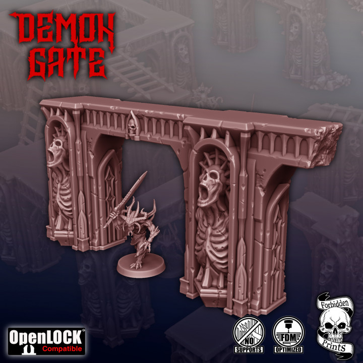 3D Printable Demon Gate - Screaming Pillar by Forbidden Prints