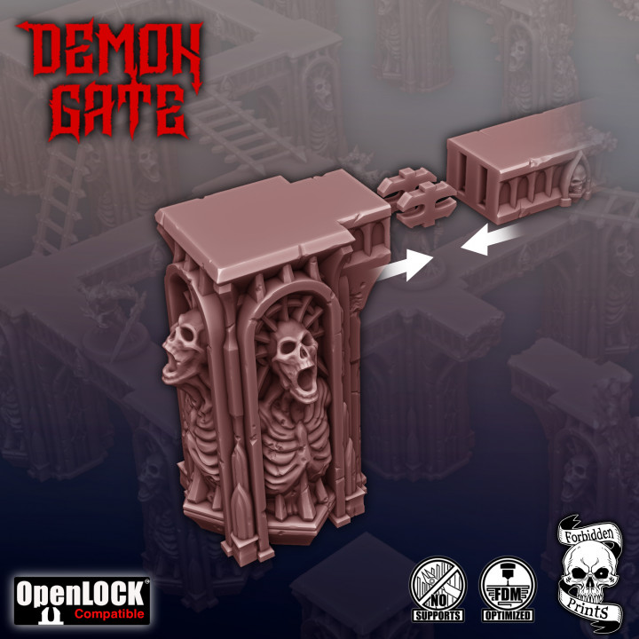 3D Printable Demon Gate - Screaming Pillar by Forbidden Prints