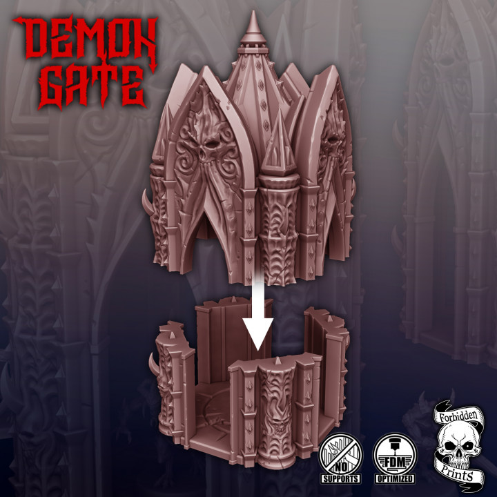 3D Printable Demon Gate - Temple of Tendrul by Forbidden Prints
