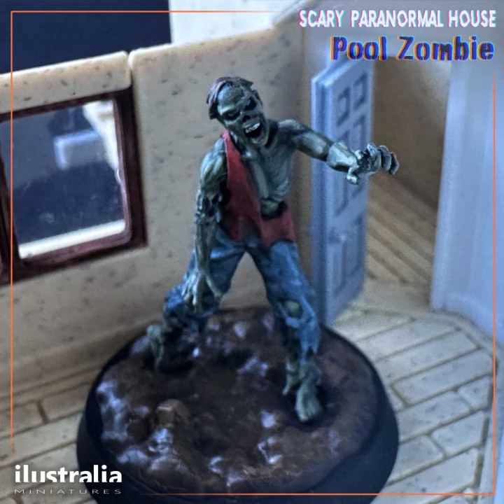 3D Printable Pool Zombie by ilustralia miniatures