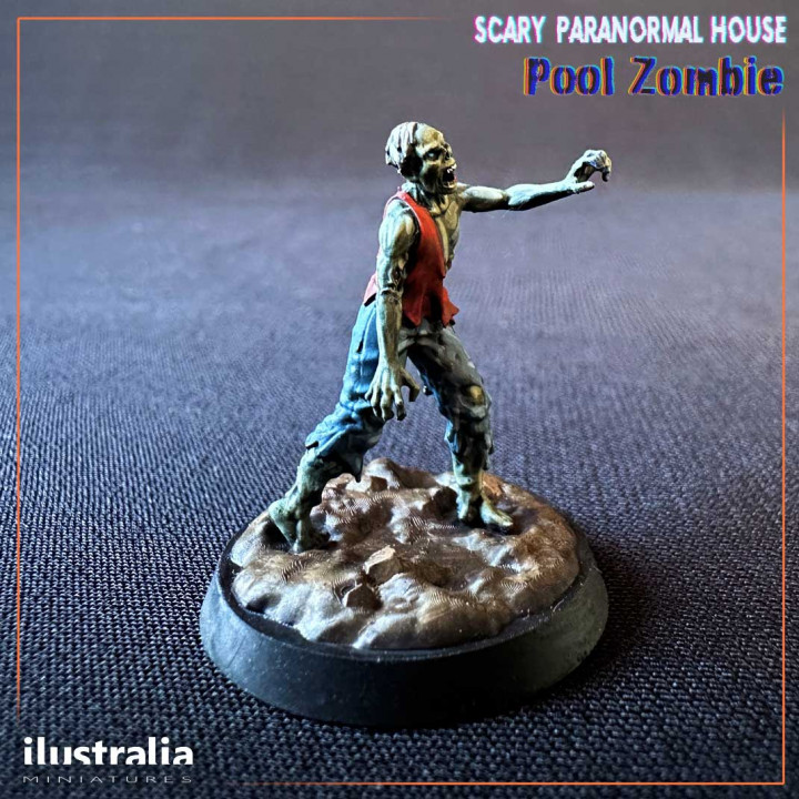 3D Printable Pool Zombie by ilustralia miniatures