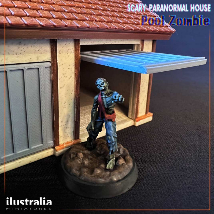3D Printable Pool Zombie by ilustralia miniatures