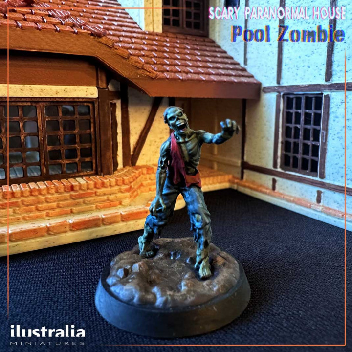 3D Printable Pool Zombie by ilustralia miniatures
