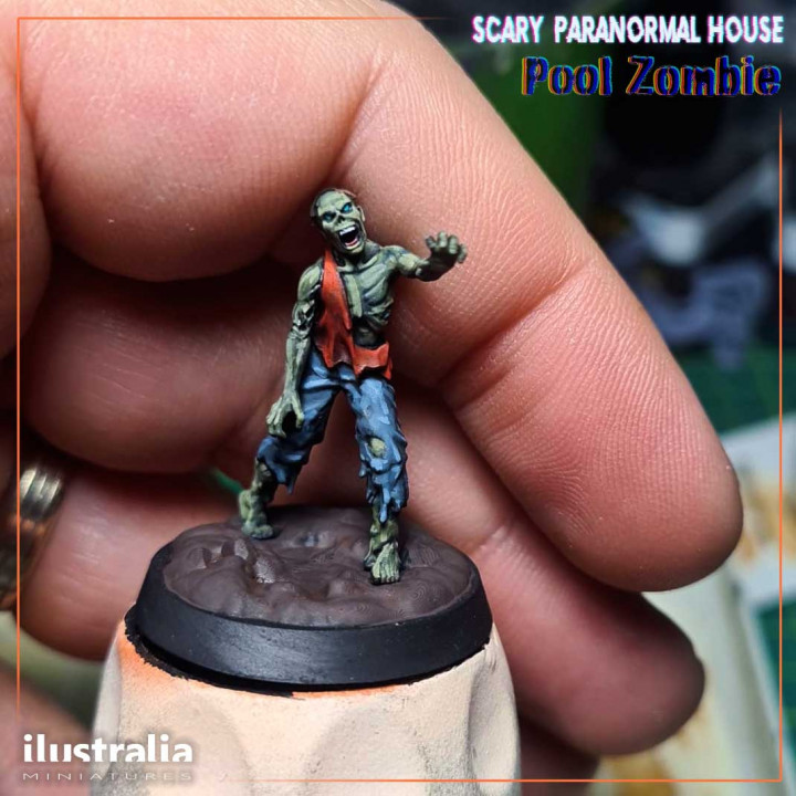3D Printable Pool Zombie by ilustralia miniatures