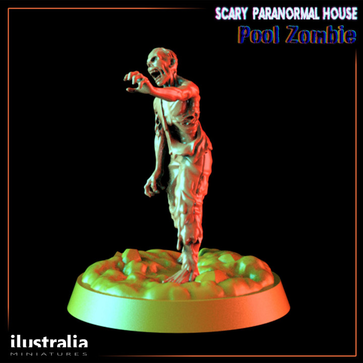 3D Printable Pool Zombie by ilustralia miniatures