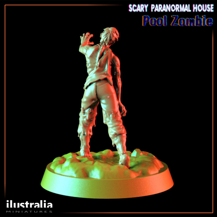3D Printable Pool Zombie by ilustralia miniatures