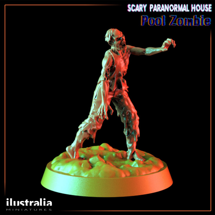 3D Printable Pool Zombie by ilustralia miniatures