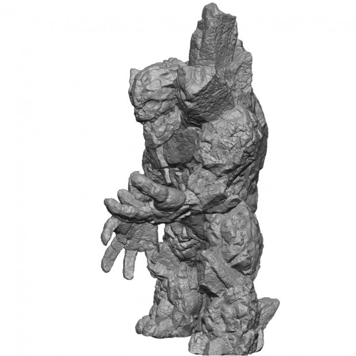 3D Printable Stone Golem watching someone small by ARTMARKEVYCH