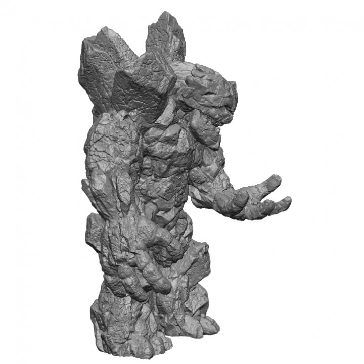 3D Printable Stone Golem watching someone small by ARTMARKEVYCH