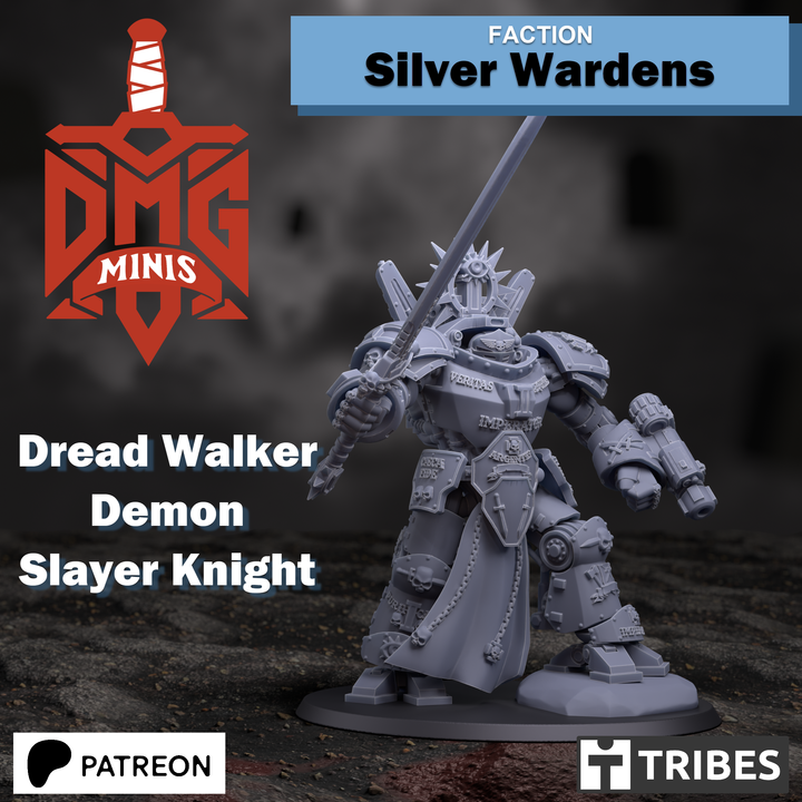 3D Printable Silver Wardens Dread Walker Demon Slayer Knight (presupp ...