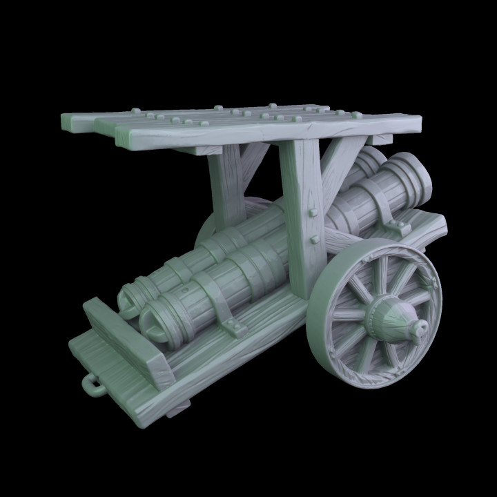 3D Printable Double Lashed Barrels (Medieval Artillery) by Tiny Furniture