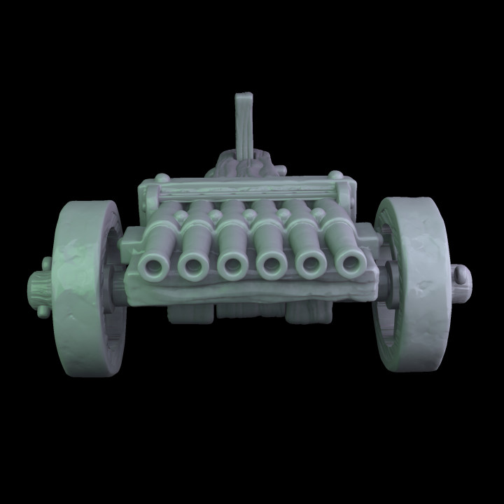 3D Printable Small Organ Gun (Medieval Artillery) by Tiny Furniture