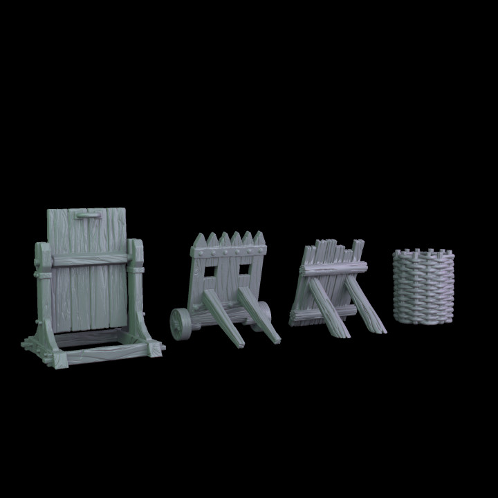 3D Printable Siege shields and a gabion (Medieval Artillery) by Tiny ...