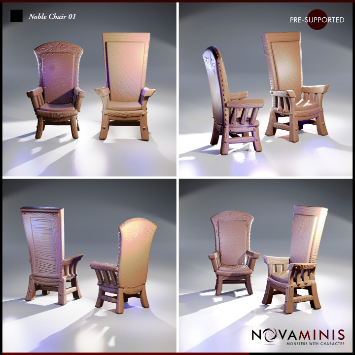 3D Printable Noble Chair 01 by NovaMinis