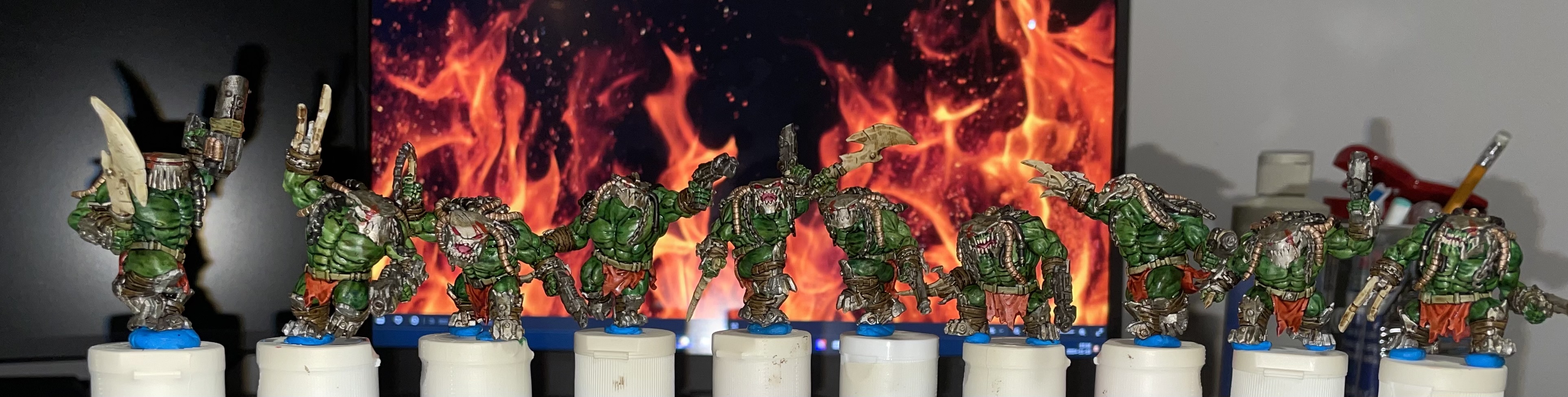 3D Printable Orc Trackers Squad by Puppetswar Miniatures