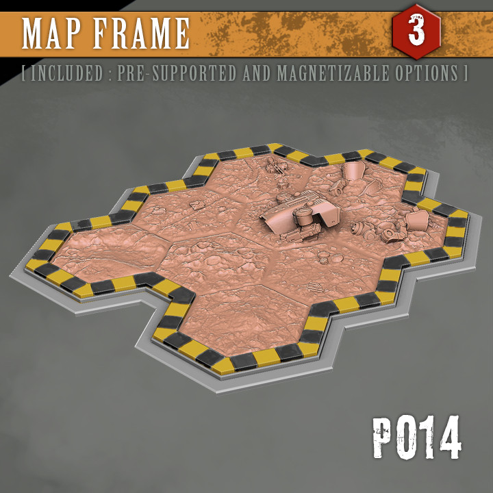 3D Printable P014 MAP FRAME by PopovLaboratory