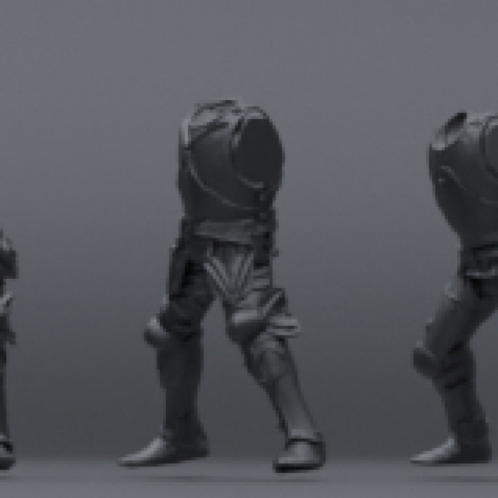 3D Printable Armored Body Bases by WarsteelMiniatures