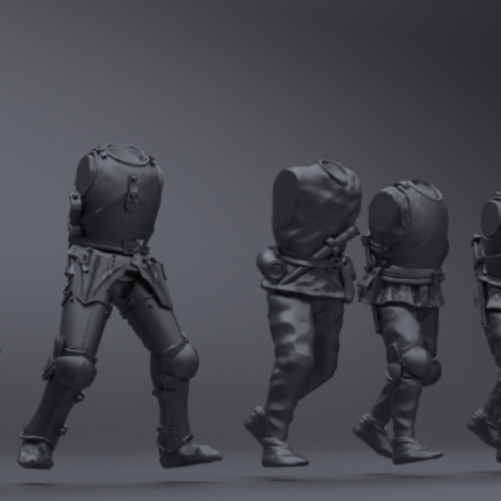3D Printable Armored Body Bases by WarsteelMiniatures