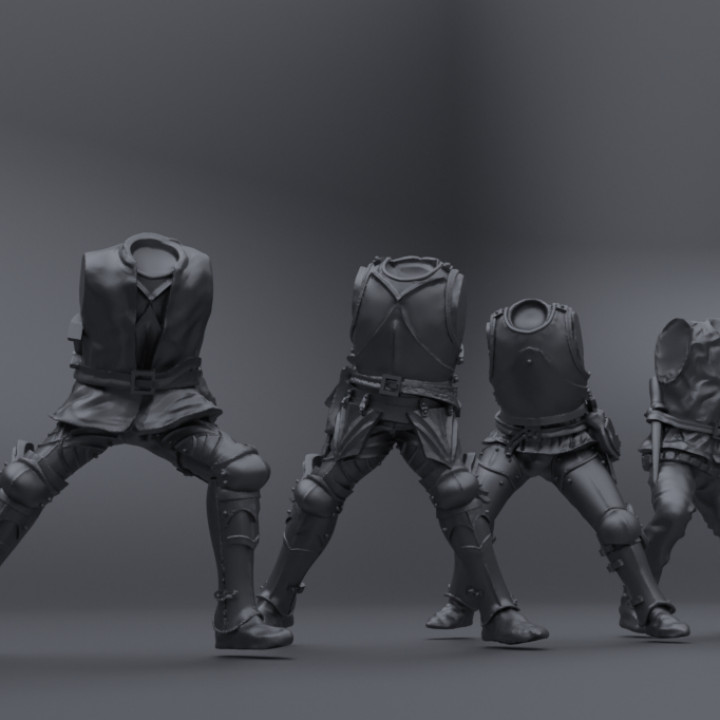 3D Printable Armored Body Bases by WarsteelMiniatures