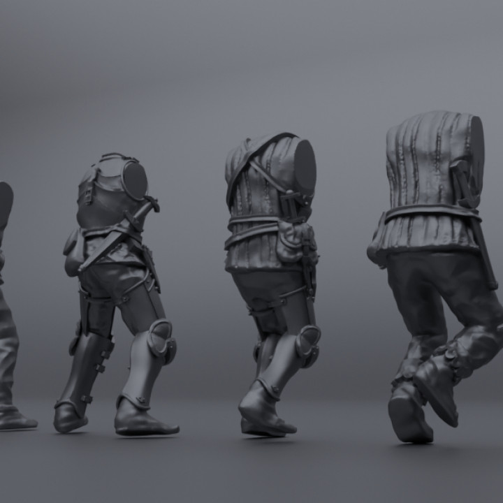 3D Printable Armored Body Bases by WarsteelMiniatures