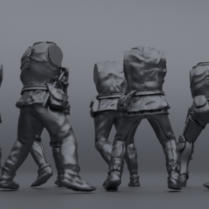 3D Printable Armored Body Bases by WarsteelMiniatures