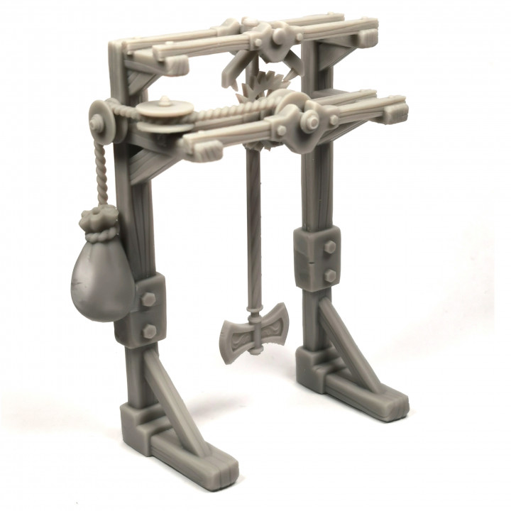 3D Printable Clockwork Axe Mechanism, Traps & Training Device by The ...