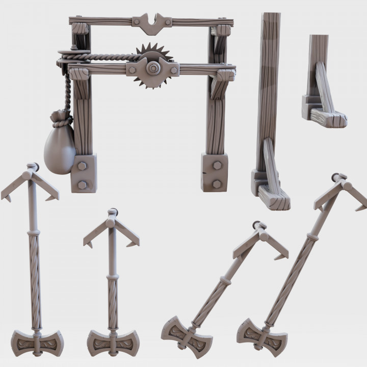 3D Printable Clockwork Axe Mechanism, Traps & Training Device by The ...