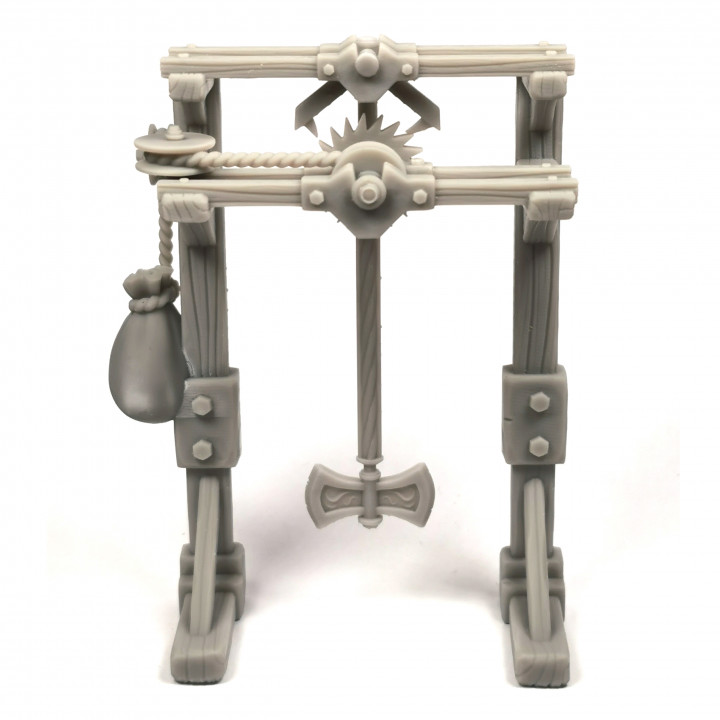 3D Printable Clockwork Axe Mechanism, Traps & Training Device by The ...