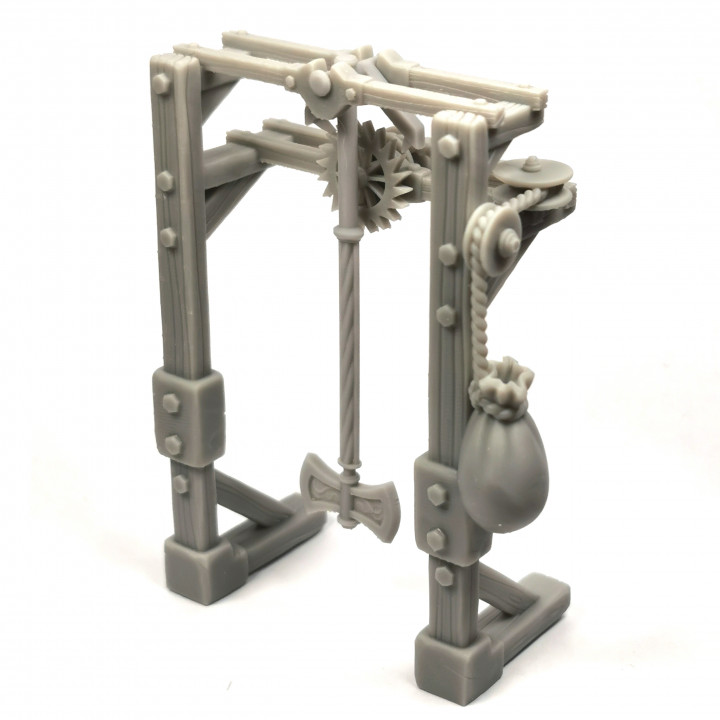 3D Printable Clockwork Axe Mechanism, Traps & Training Device by The ...
