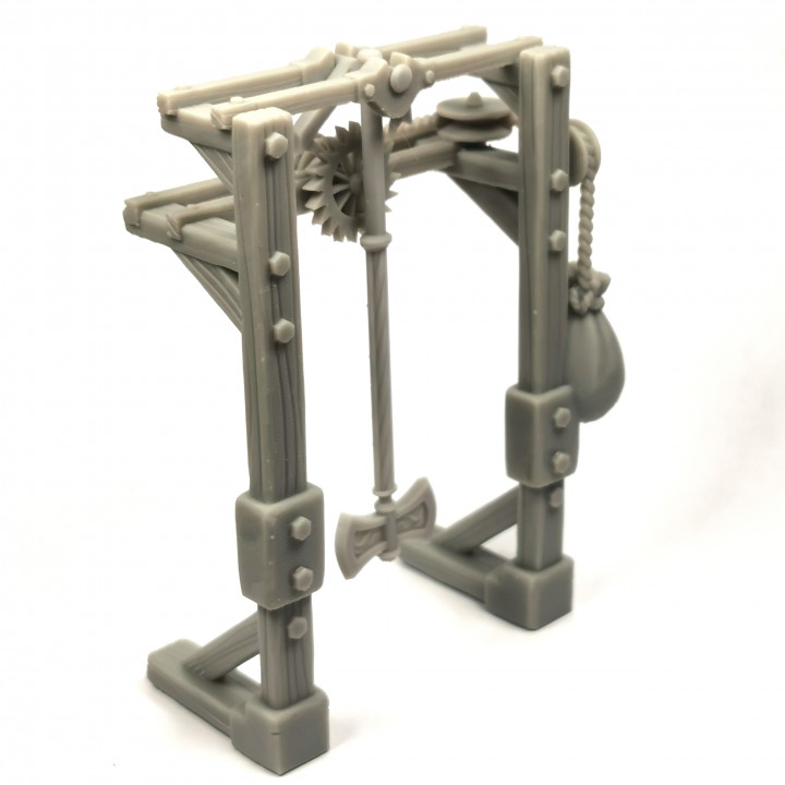 3D Printable Clockwork Axe Mechanism, Traps & Training Device by The ...