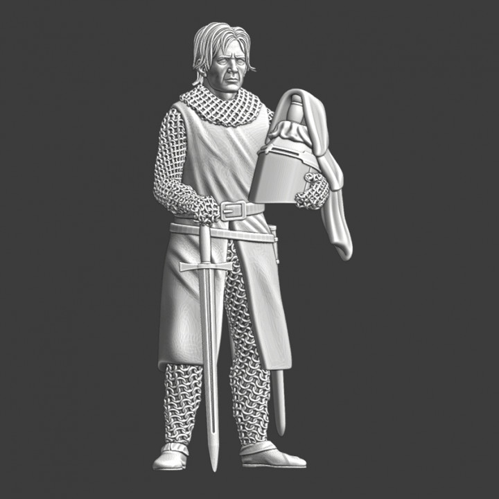 3D Printable Wilfred of Ivanhoe - Standing with helmet in hand by ...