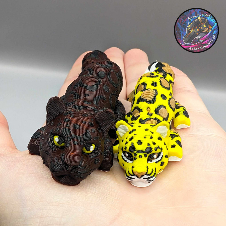 3D Printable Flexi Baby Leopard Keychain, Panther by Kirsten M
