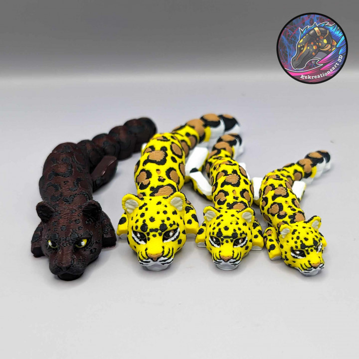 3D Printable Flexi Baby Leopard Keychain, Panther by Kirsten M