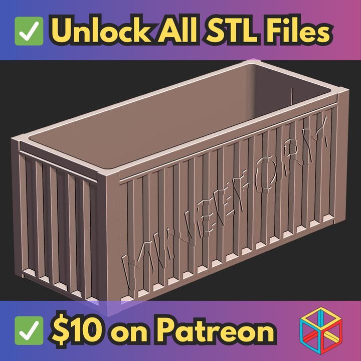 3D Printable 20 Foot Container Ship Desk Tray Name Card Holder with ...