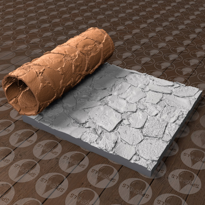 3D Printable Stone Path 2 - Thin Texture Roller (Low Resin Cost) - 4.5 ...