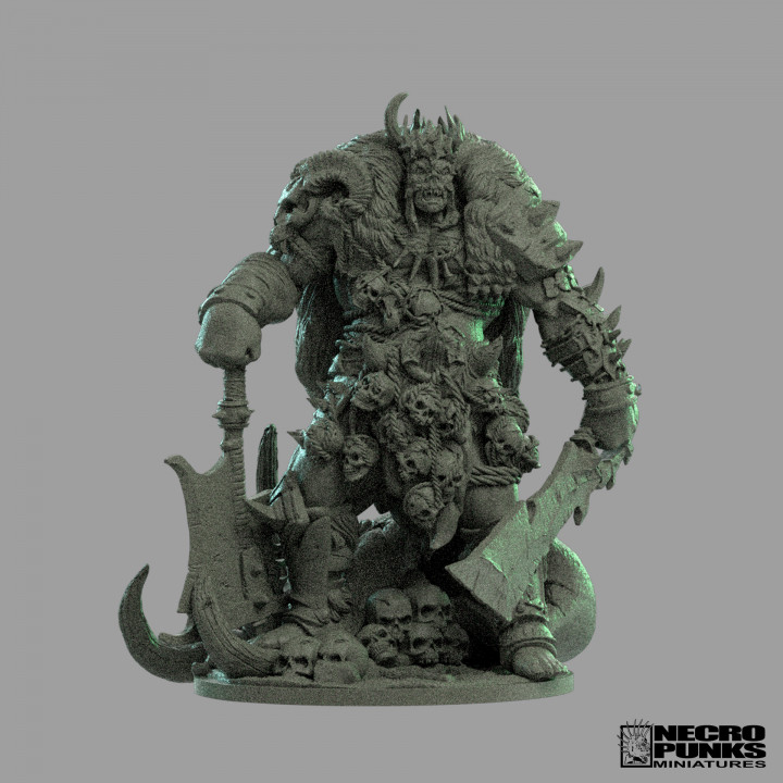 3D Printable Orc King - Orc Stronghold - BUNDLE#15 by Necropunks Miniatures