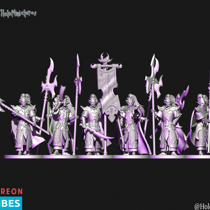 3D Printable Dark elves Obsidian guard (elf) by HoloMiniatures