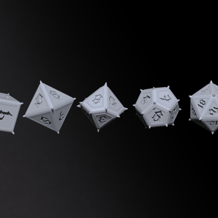 3D Printable Gargoyles' Vigil Dice Set by Edgy DM (Dice and Minis)