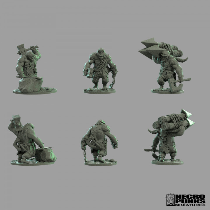 3D Printable Orc Workers - Orc Stronghold - BUNDLE#15 by Necropunks ...
