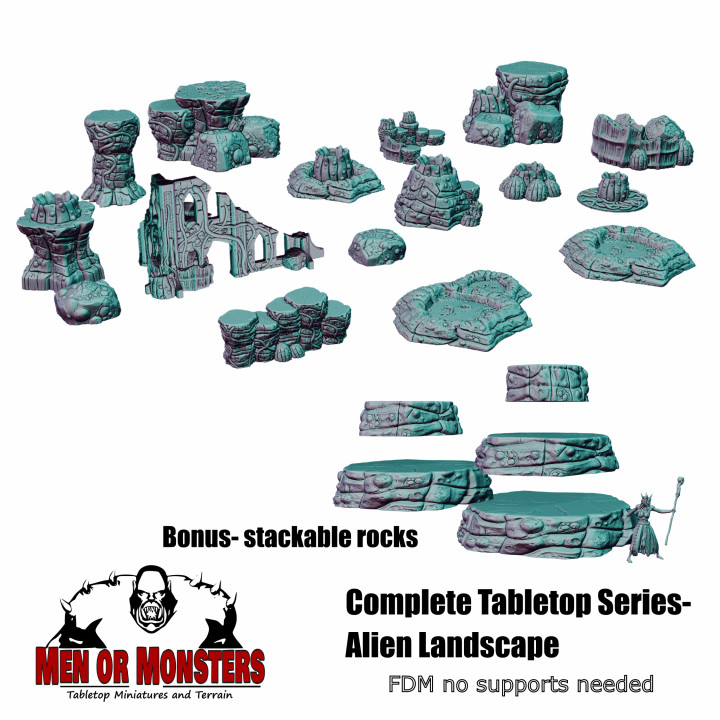 3D Printable Complete Tabletop Series- Alien Landscape by Dale Seaton